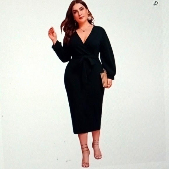 Verdusa | Dresses | Verdusa Womens Wrap V Neck Long Sleeve Formal ...